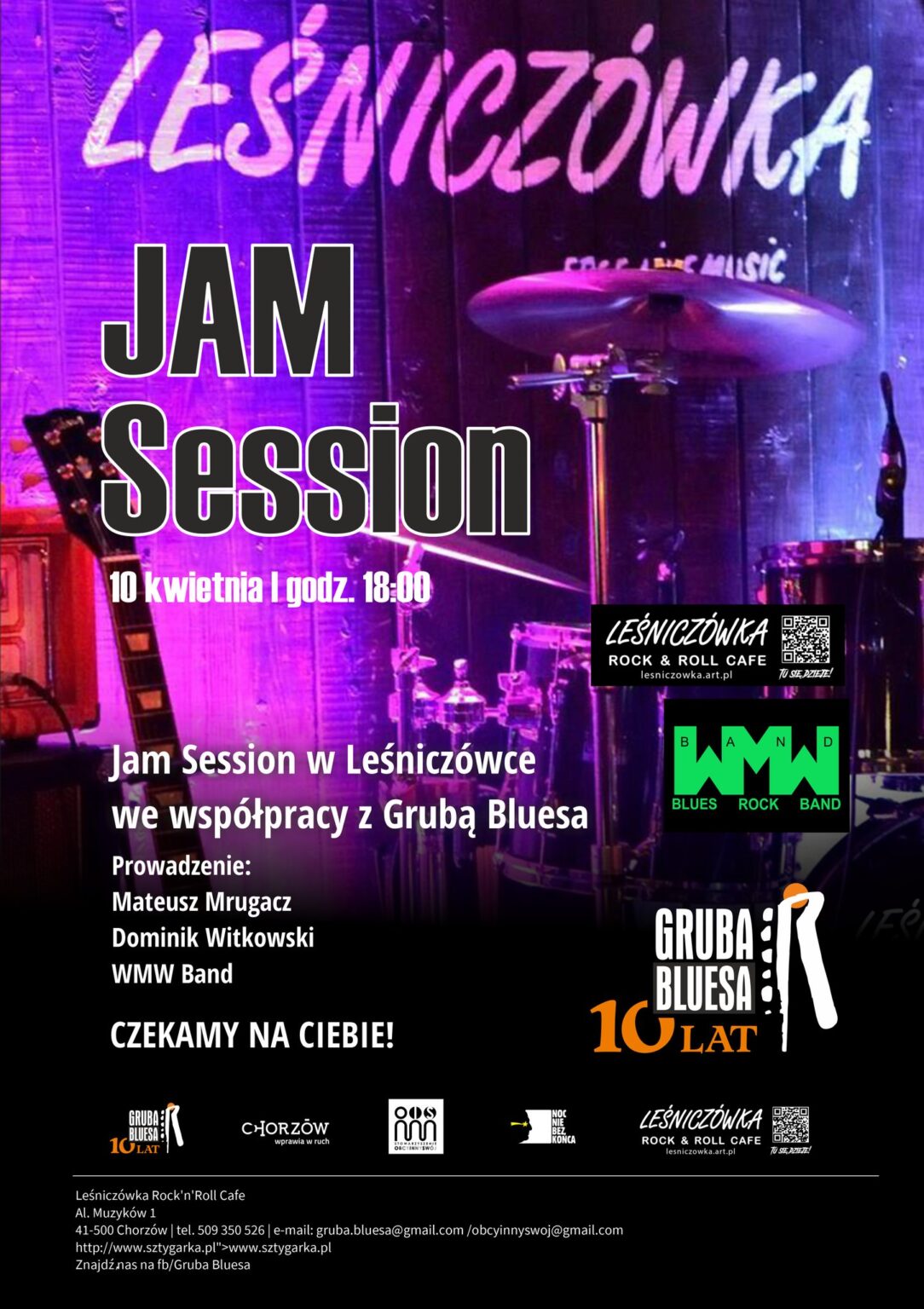 Jam Session we współpracy z Grubą Bluesa - Leśniczówka Rock'n'Roll Cafe